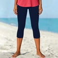 Capris Leggings for Women - Solid Color High-Waisted Slim Cropped ...