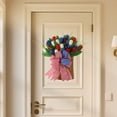 Independence Day Faux Tulip Wreath, Patriotic Red White Blue Artificial ...