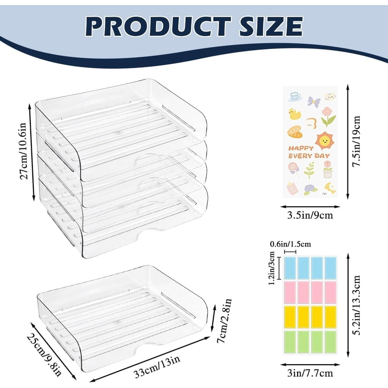 Paper Tray Clear Acrylic Stackable ,Office Desktop Stationery Document ...