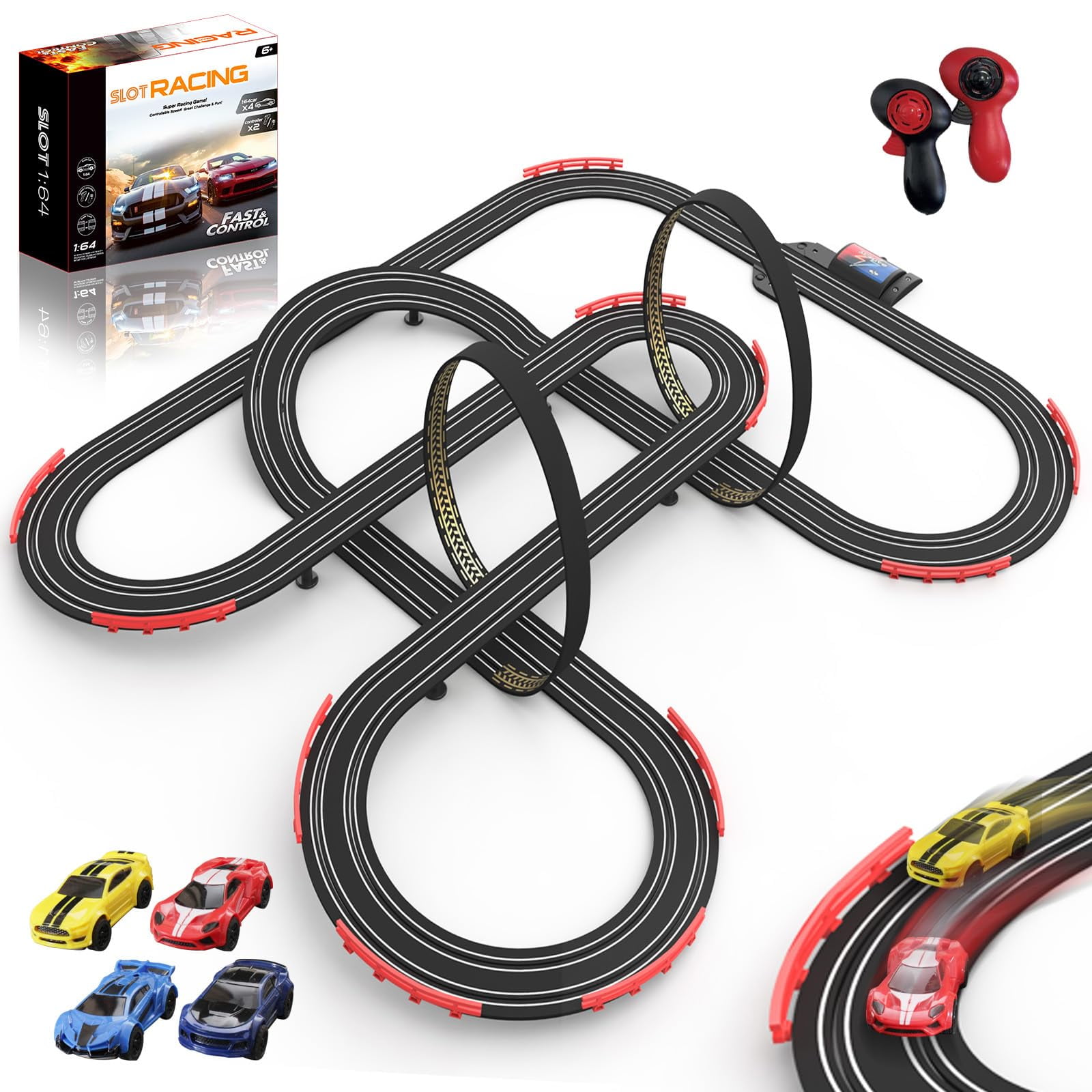 Click here for Teslala Slot Car Race Track 32ft Electric Powered... prices