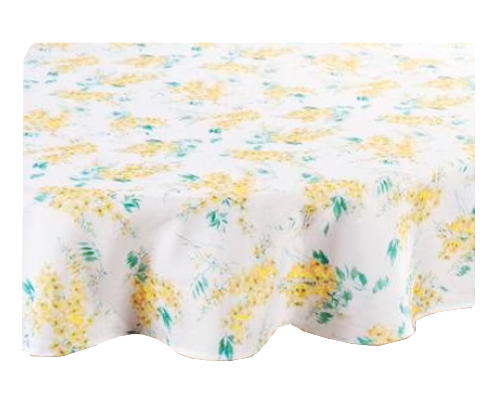 Keighley Tablecloth Yellow Flowers Print Fabric (60 x 84 OVAL ...