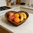 BiFandian Heart Shaped Storage Basket, Plastic Woven Tray for Fruit and ...