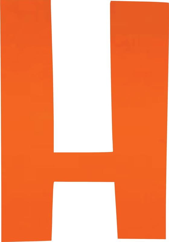 Acrylic Letter H Icebold, 6'' Tall Fluorescent Orange Acrylic Alphabet Letters, Reception ...