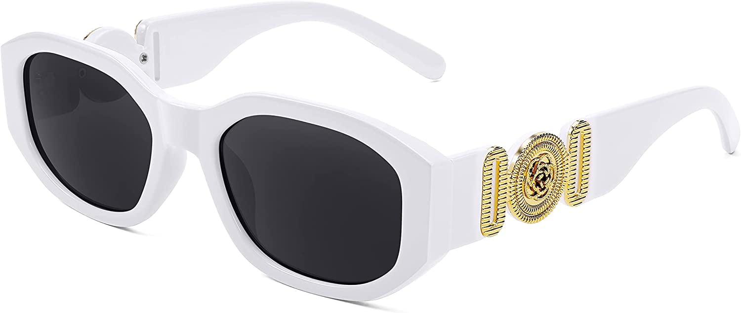 FEISEDY Small Square Sunglasses for Women Men Vintage Trendy Irregular ...