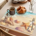 Beach Shells Cotton Linen Placemats Set of 1, Starfish Blue Ocean Water ...