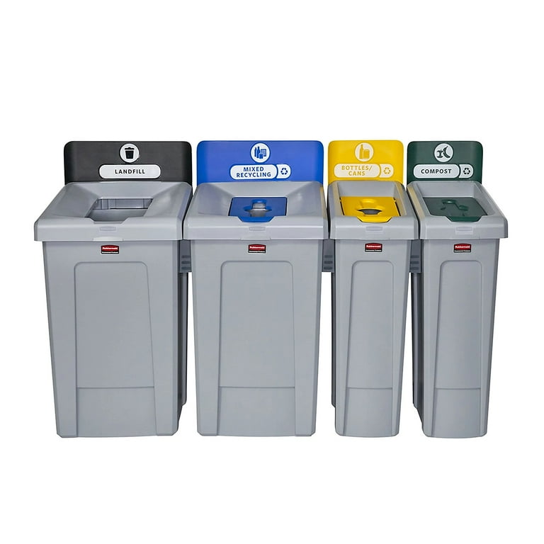 33l Litre Trio Separator Recycling Bin 3 Compartment Waste