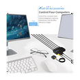 KVM Switch Shared Controller Adapter 4 Inputs 4 Outputs for Laptop Computer Printer Keyboard ...