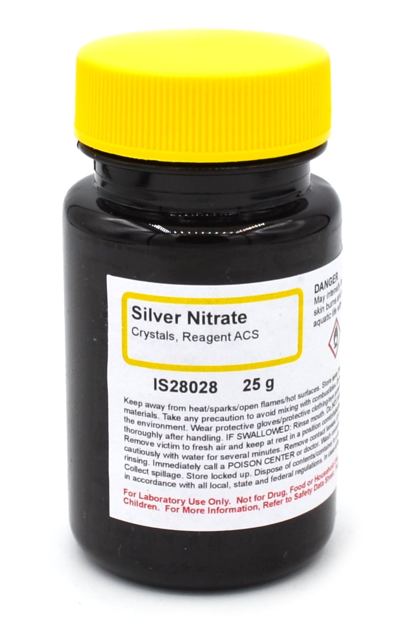 ACS-Grade Silver Nitrate Reagent Crystals, 25g - The Curated Chemical ...