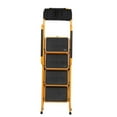 QuellQuest 4 Step Ladder with Handrails & ToolBag, 330lbs Folding Step ...