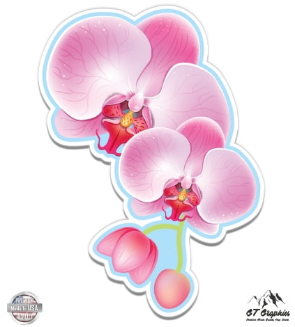 Beautiful Orchids - 5" Vinyl Sticker - For Car Laptop I-Pad ...