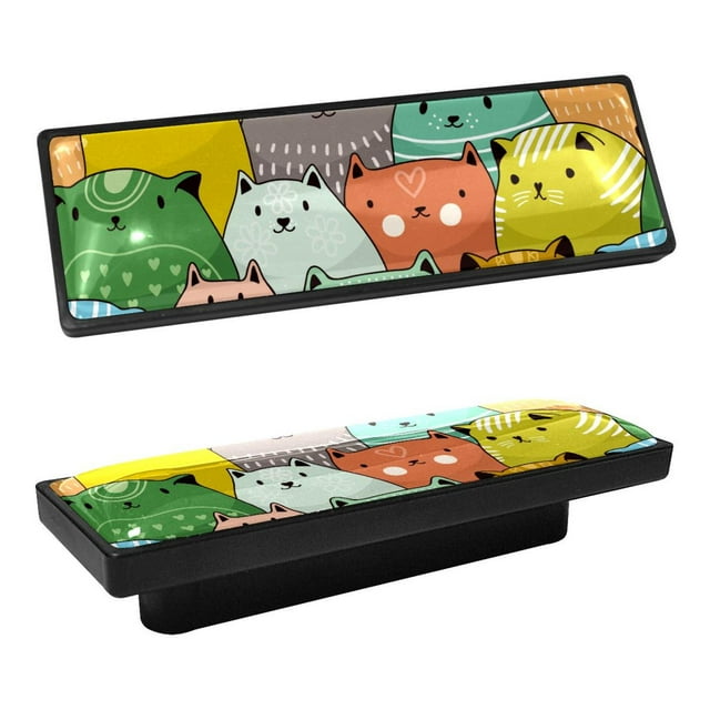 4 Pcs Rectangle Cabinet Handle Cupboard Knob Drawer Pulls Handle Cats ...