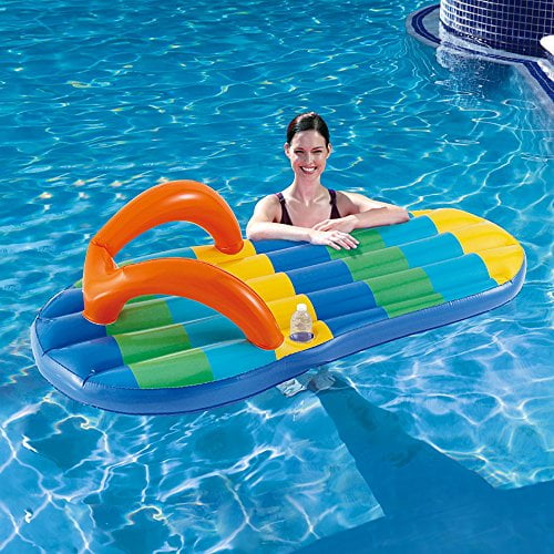 Blue Wave Beach Striped Flip Flop 71-Inch Inflatable Pool Float ...