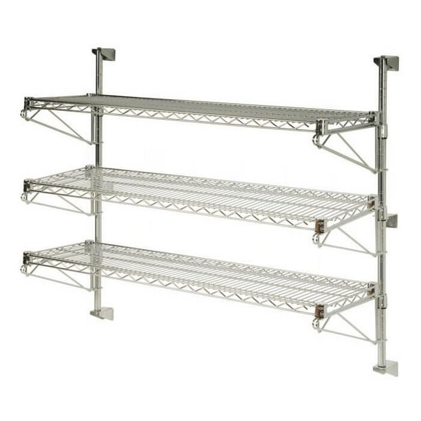 21" Deep x 54" Wide x 54" High Adjustable 3 Tier Chrome Wall Mount ...