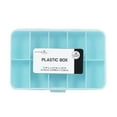 (2 pack) Everything Mary 10 Compartment Plastic Bead Storage Box, Teal ...