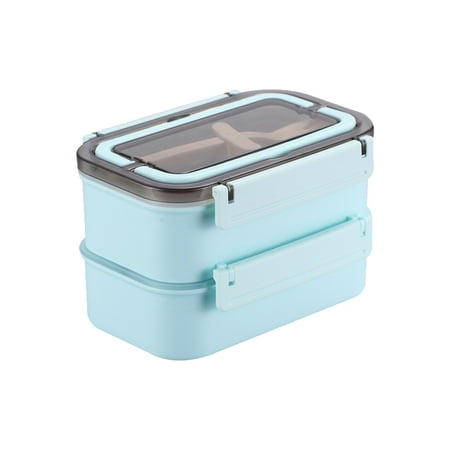 Lunch Box Double Layer With Compartments Food Storage Bento Kids Adults ...