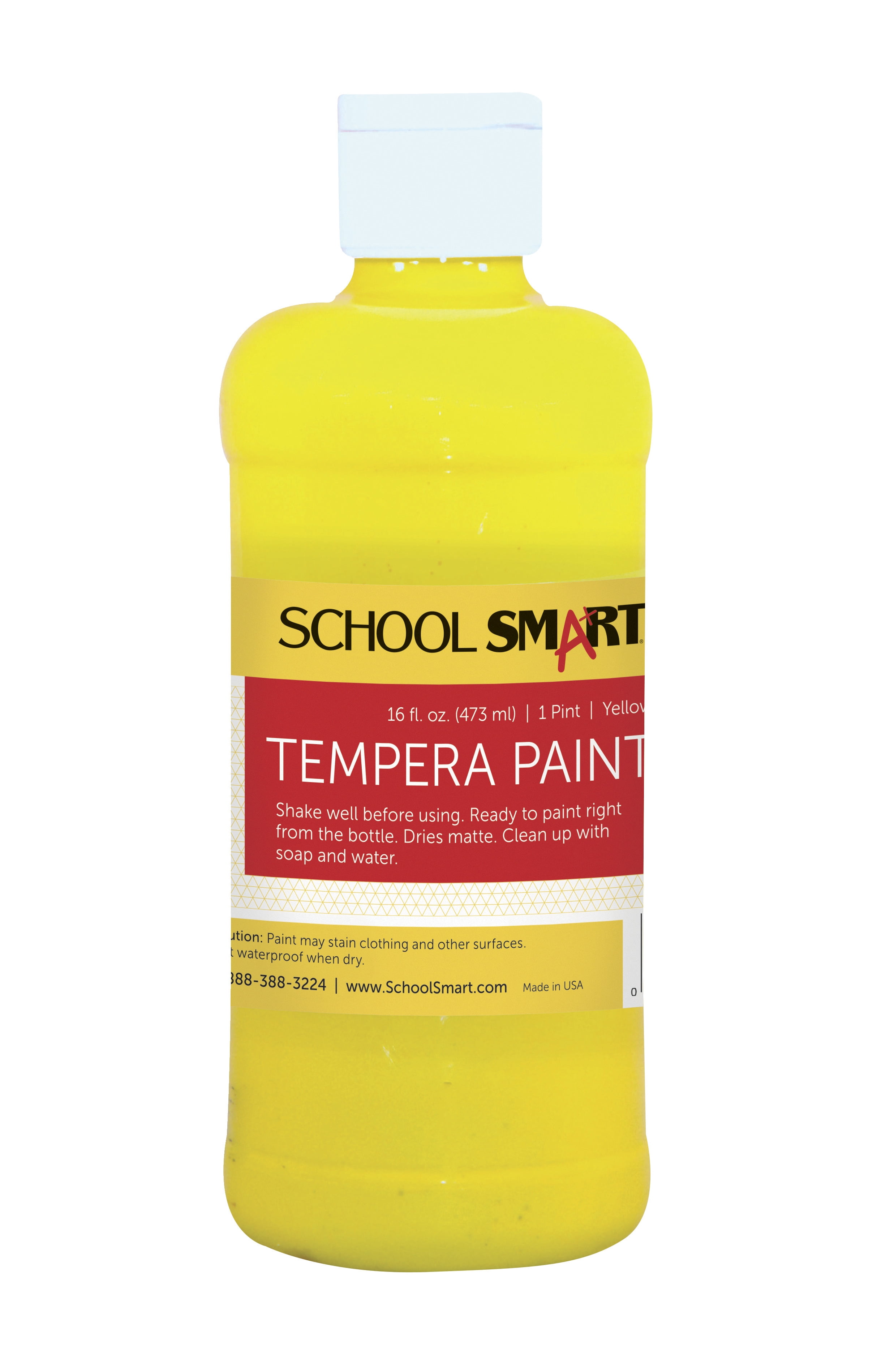 School Smart Non-Toxic Multi-Purpose Liquid Tempera Paint, 1 pt Plastic ...
