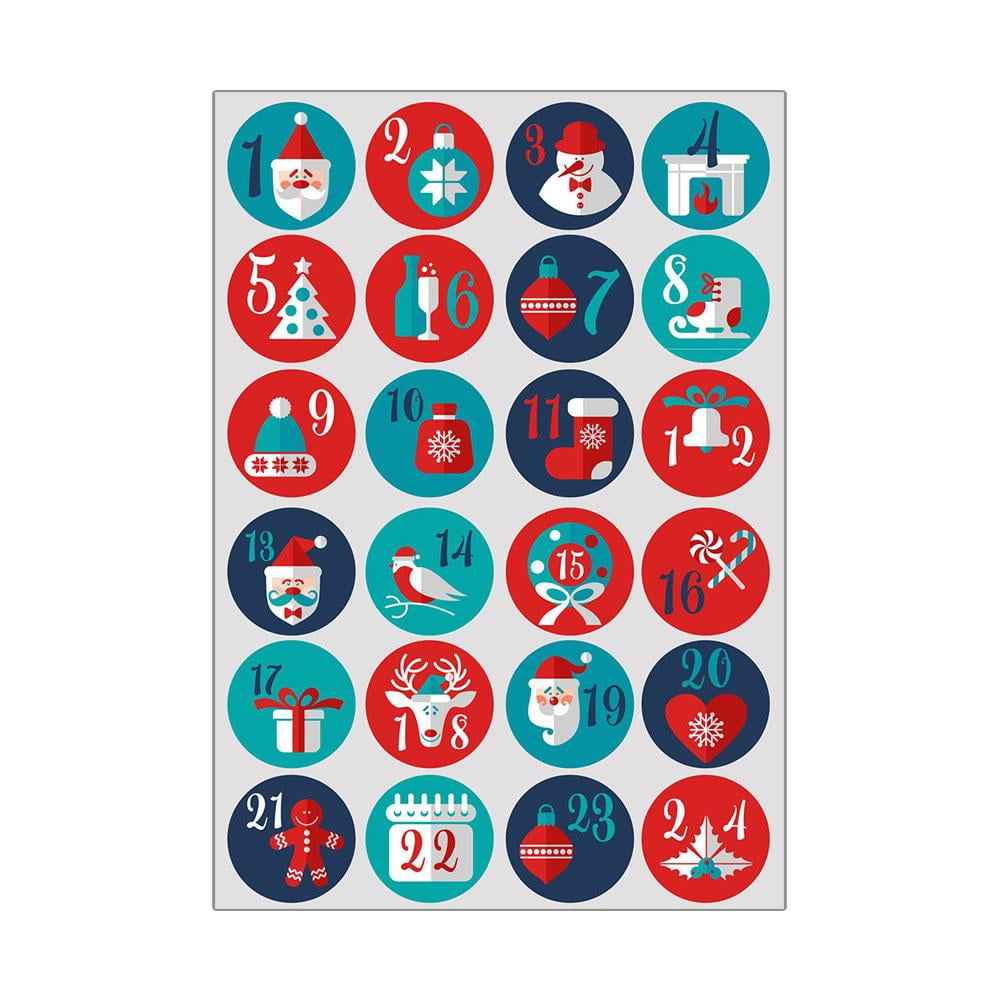 EZLIFE 1 pieza de pegatinas de números navideños para calendario de ...