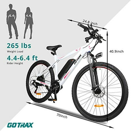 GOTRAX 27.5 inch Electric Bike with 48V 10Ah Removable Lithium-Ion ...