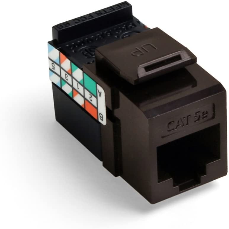 Leviton 5G108-RB5 GigaMax 5E QuickPort Connector, Cat 5E, Brown ...