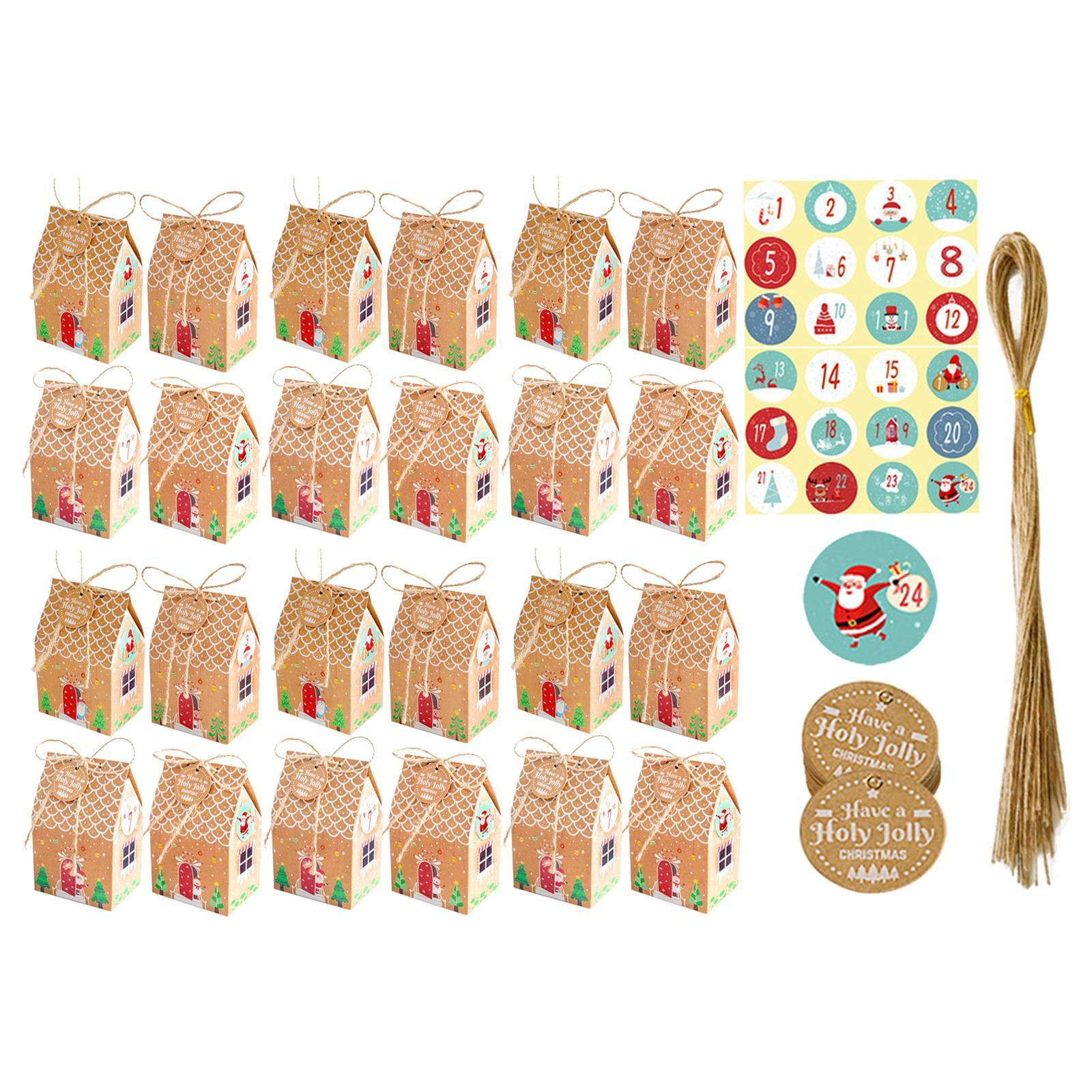 Christmas Kraft Paper Bags Wedding Gifts Boxes with Labels Gift Boxes ...