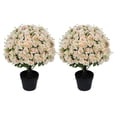 24-Inch Faux Flower Artificial Snow Lotus Potted Plant UV-Resistant ...