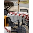 Baseball Texture Square Outdoor Tablecloth with Umbrella Hole Usa Sport ...