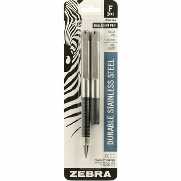 Zebra F-301 Retractable Ballpoint Pen, 1.6mm, Black - Walmart.com