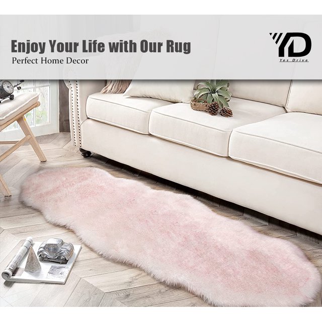 Ultra Soft Faux Fox Fur Rug Chair Couch Cover Area Rug for Bedroom ...