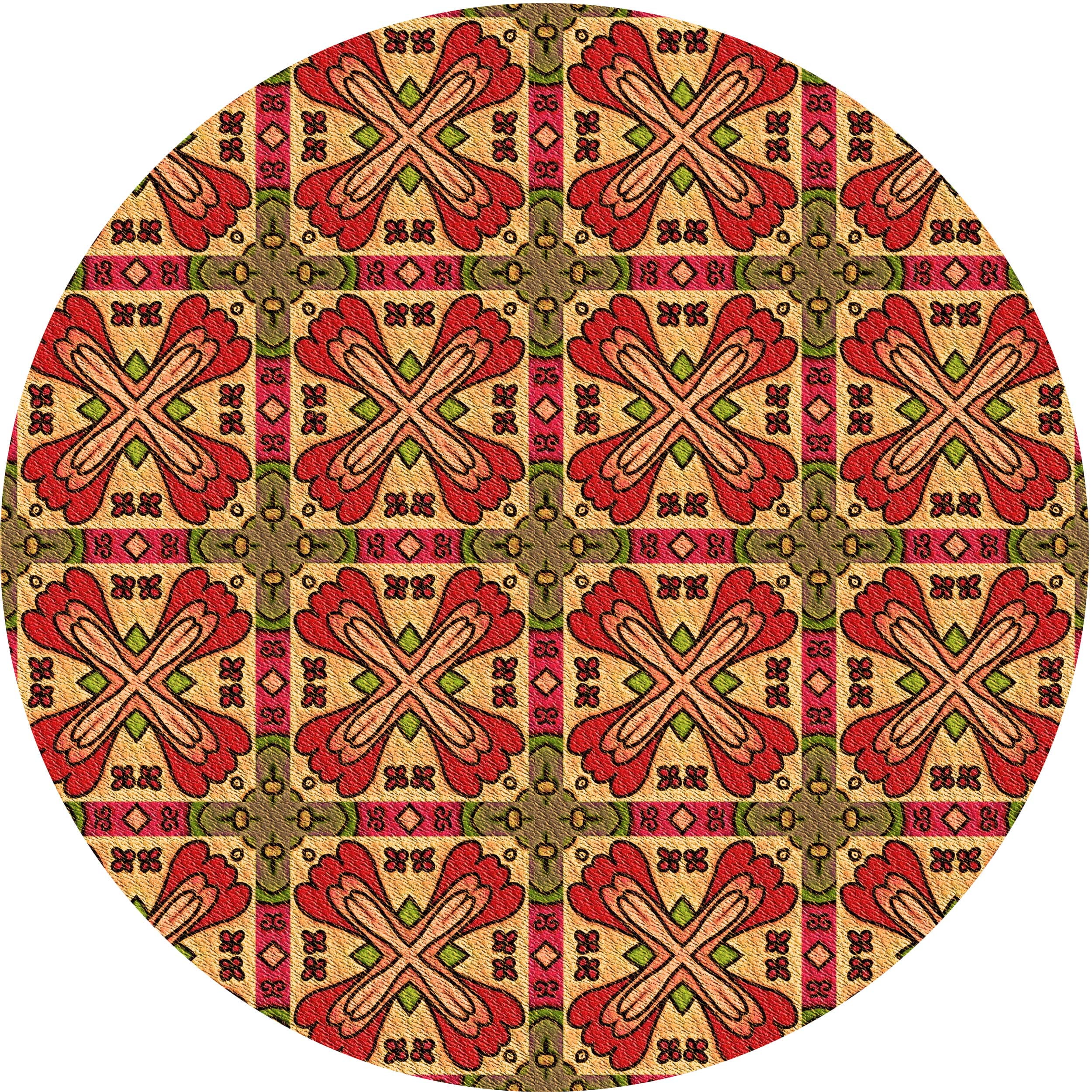 Ahgly Company Indoor Round Patterned School Bus Yellow Area Rugs, 6 ...