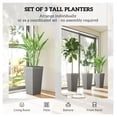 22.8 Inch Outdoor Planters 3-Piece Set, Stone Finish with Wheels ...