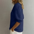 Blue Blouse for Women Fashion Cute Collared Long Sleeve Casual Loose ...