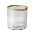 Serene Spaces Living Gold Rim Ribbed Glass Vase, 5" Diameter & 5.5 ...