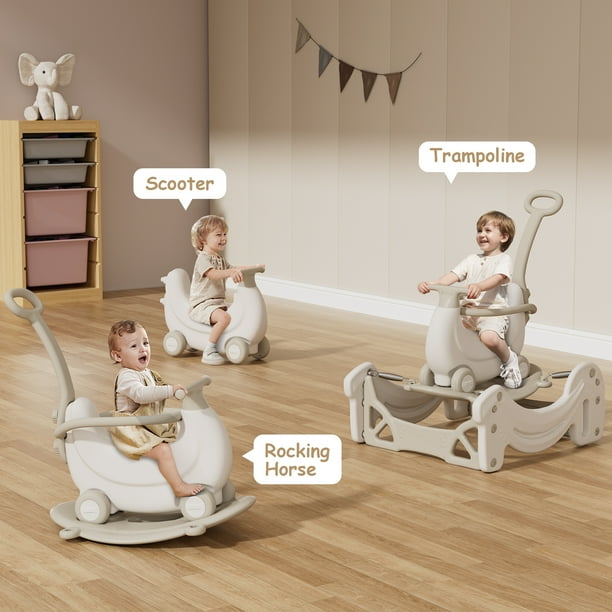 BanaSuper 5 in1 Kids Rocking Horse Baby Multifunctionl Trampoline Push ...