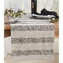 Saro Lifestyle Embroidered Swirl Design Linen Blend Table Runner ...
