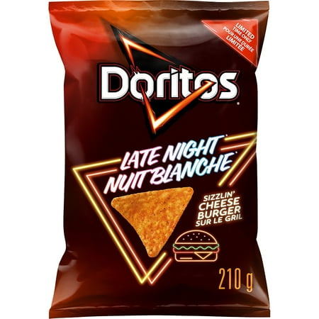 Doritos Late Night Sizzlin' Cheeseburger Flavoured Tortilla Chips, 210 ...