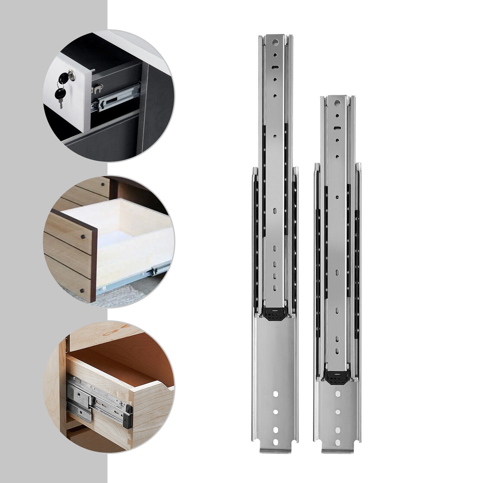 Miumaeov 2pcs Heavy Duty Drawer Slides Amounted Without Lock Cold ...