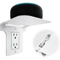 AHGLOP-Metal Outlet Shelf with Built-in Cable Management, No-Drill Wall ...