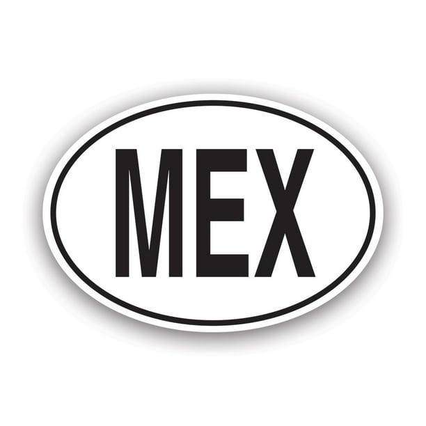 MEX Mexico Country Code Oval Sticker Decal - Self Adhesive Vinyl ...