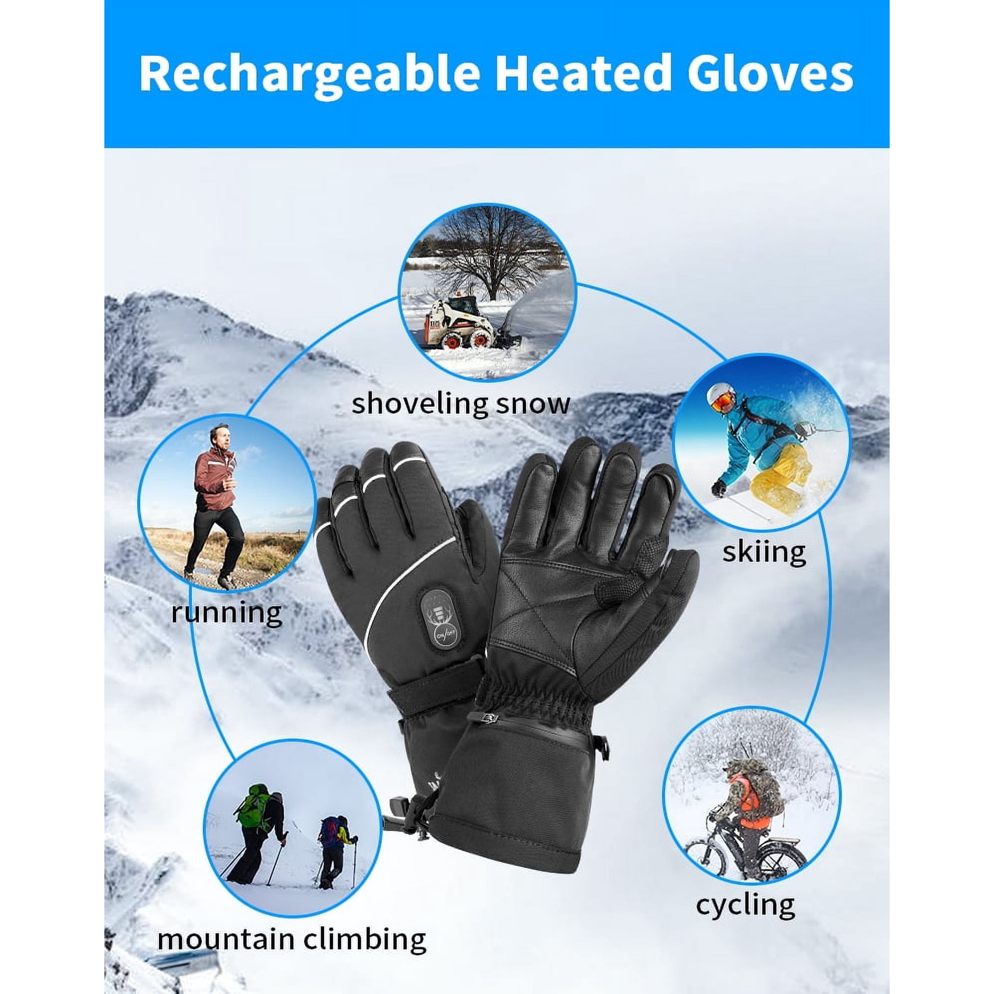 Click here for Snow Deer Upgraded Heated Gloves Men Women ski Mot... prices