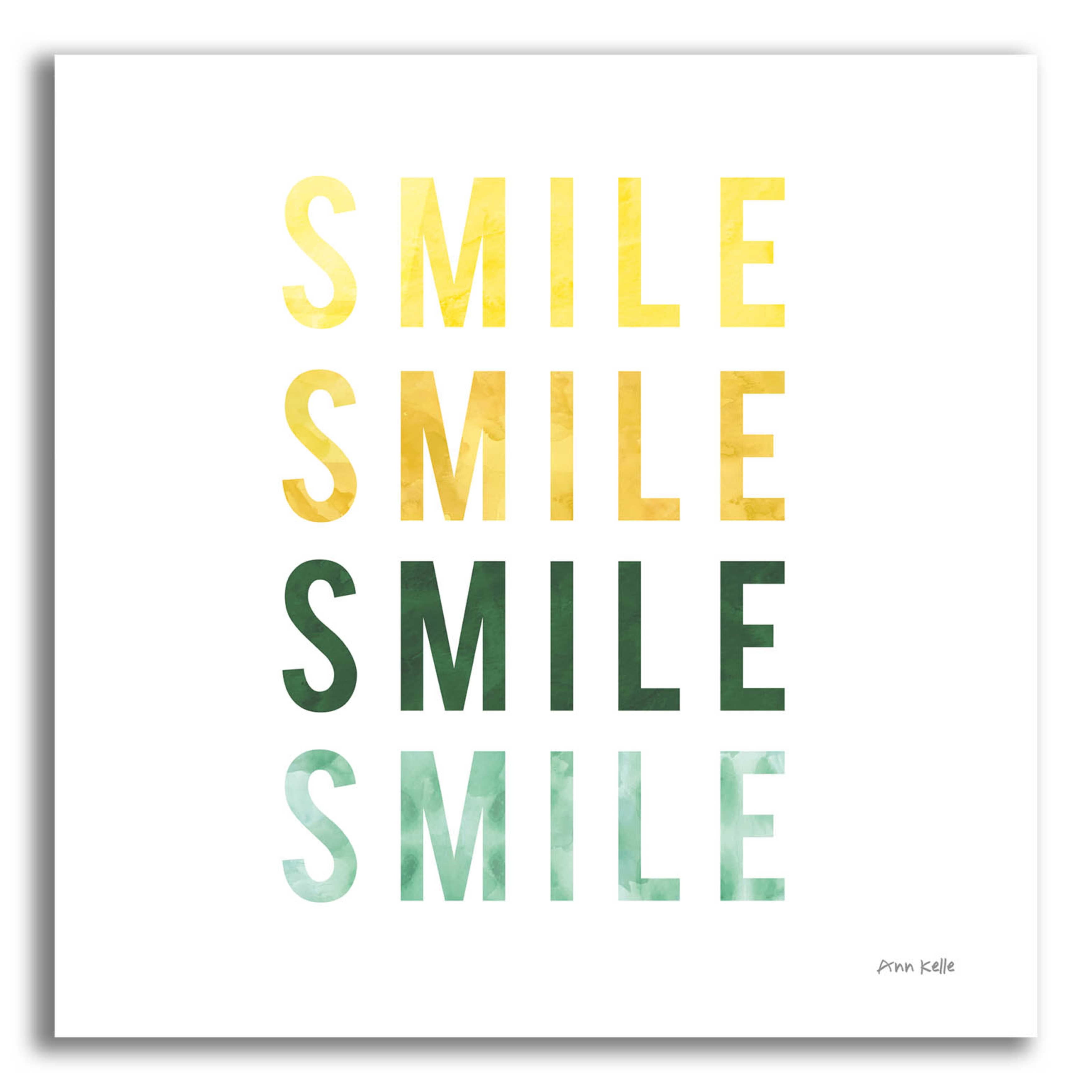 Epic Art 'Smile Smile' by Ann Kelle Designs, Acrylic Glass Wall Art, 12 ...