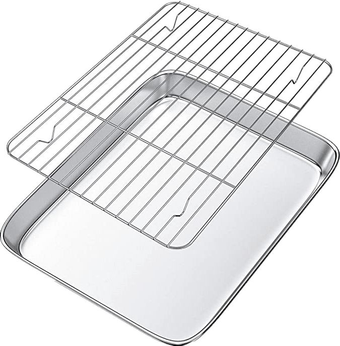 Tutuviw Baking Sheet with Wire Rack Set 9.2" x 6.8" - Single Set Sheet ...