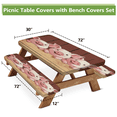 ADECORIVY Pink Pig Picnic Table Cover with Bench Covers, Waterproof ...