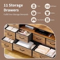 9 Drawer Dresser TV Stand with LED Light & Power Outlet, Rustic Long ...