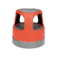 Cramer Scooter Stool, Round, 15", Step & Lock Wheels, to 300lb, Red ...