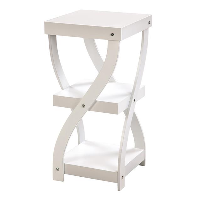 212 Main 5249 3 Tier White Wood Twisted Side Table - Walmart.com