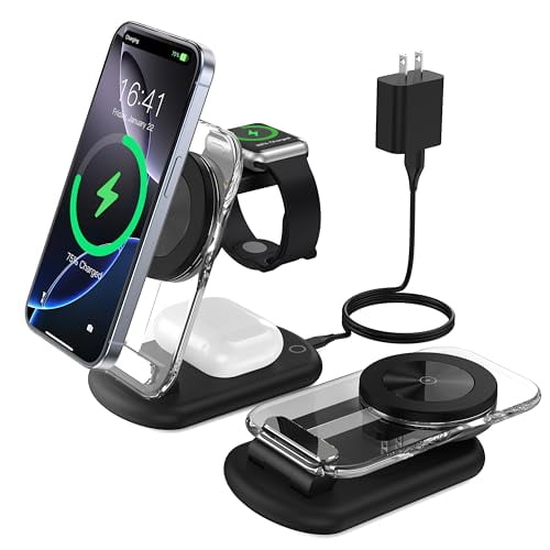 3 in 1 Magnetic Wireless Charging Station for Apple Devices, Fast ...