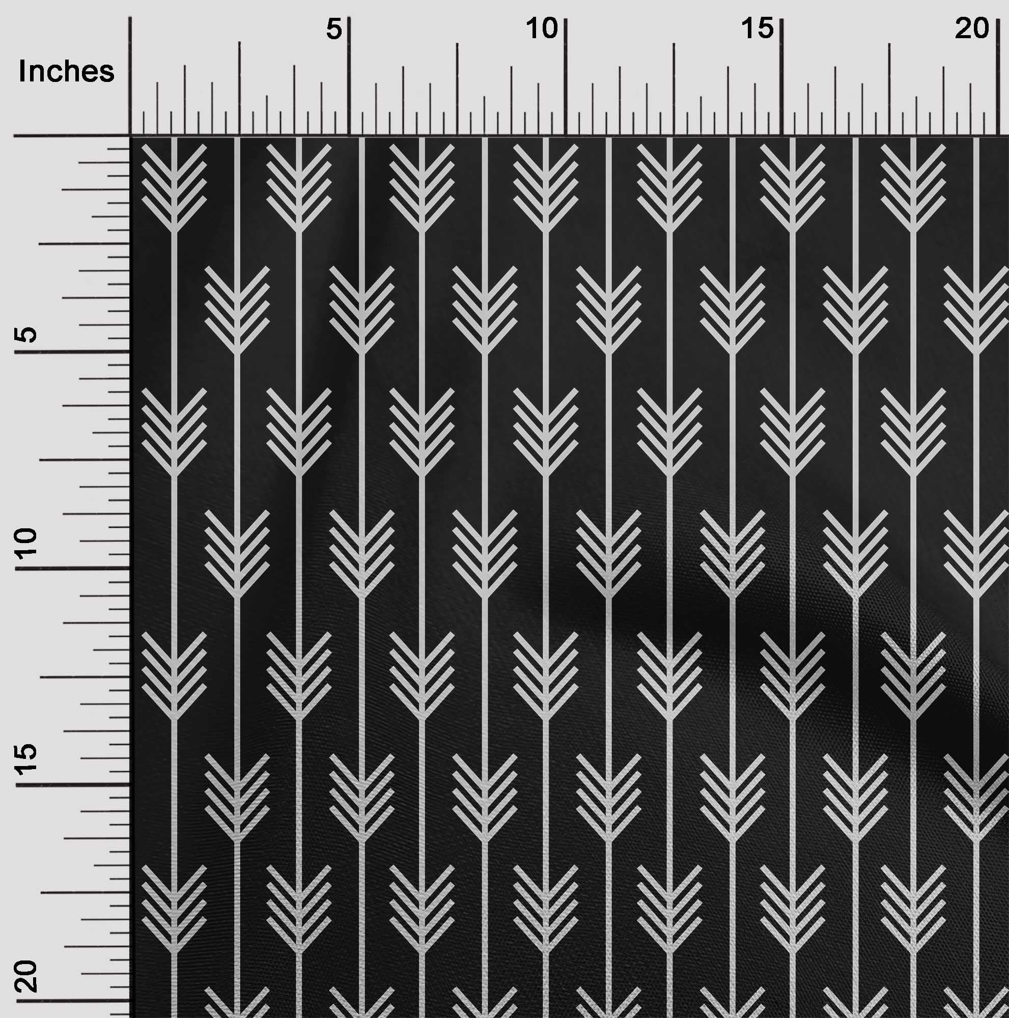 oneOone Georgette Viscose Black Fabric Arrow & Stripe Geometric Diy ...