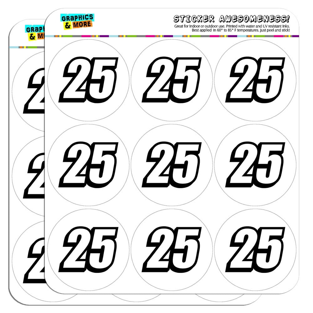 25 Number Twenty Five 2" Scrapbooking Crafting Stickers - Walmart.com ...