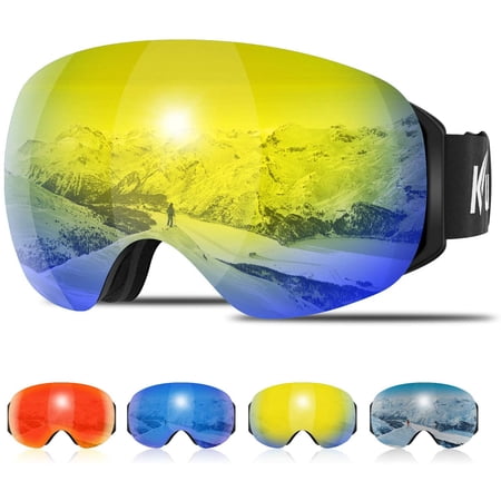 Ski Goggles Men Women, Large Spherical Frameless Snow Goggles | Walmart ...