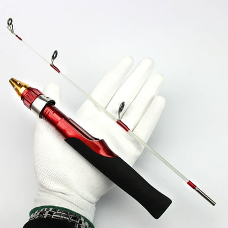 Maytalsory Red Ice Fishing Rod Glass Fiber Retractable Spinning Rods ...